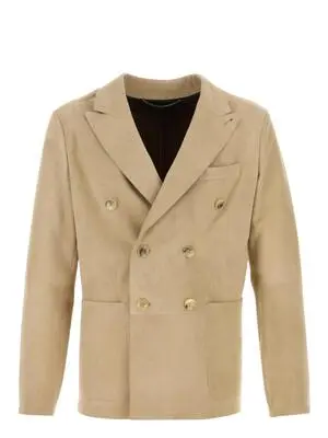 CANALI Canali Double-Breasted Suede Blazer