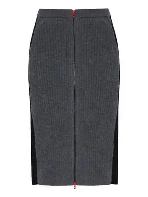 DIESEL® M-lousi Ribbed Panel Midi Skirt - Black