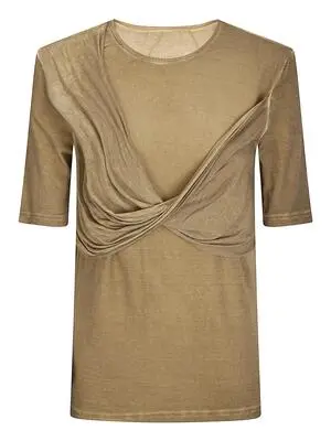 UMA WANG Twisted Jersey Top - Tan