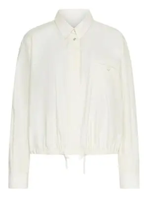Marella Parachute Canvas Jacket With Drawstring Waist And Drop Shoulder - Wool White