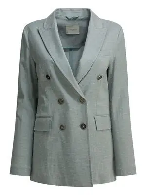 CIRCOLO 1901 Double-breasted Blazer With Notched Lapel - Lightblue