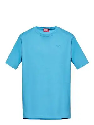 DIESEL® T-adjust-slits Logo-embroidered T-shirt - Blue