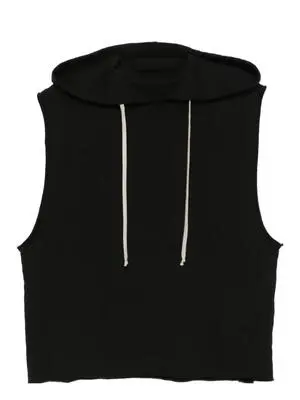 Rick Owens Sleeveless Hooded Vest - Black