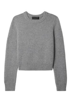 NILI LOTAN Crew Neck Sweater With Ribbed Cuffs And Hem - Gray