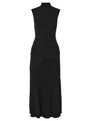 Proenza Schouler Federica Layered Ribbed-knit Midi Dress - Black