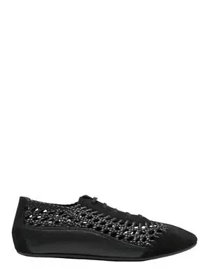 Hereu Lace-up Low-top Woven Flats - Black
