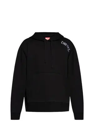 DIESEL® Logo Embroidered Hooded Sweatshirt - Black