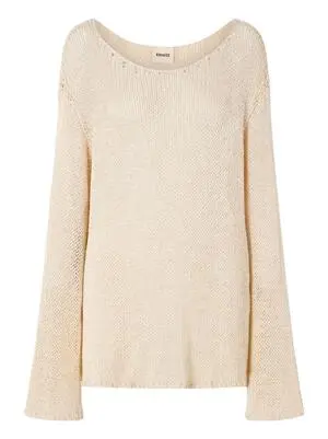 Khaite Davet Open-knit Silk And Cotton-blend Sweater - Ivory