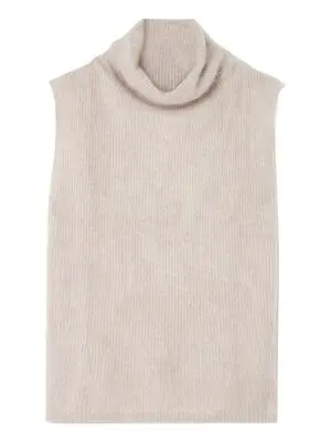 LISA YANG Lisa Yang Cashmere Turtleneck Sweater Vest Sand