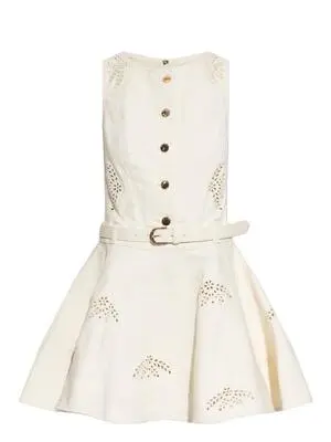 SELF-PORTRAIT Cutout Belted Mini Dress - White