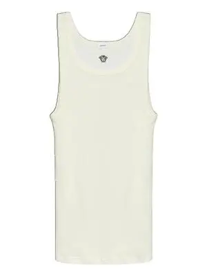 Versace Medusa Embroidered Knitted Vest - White