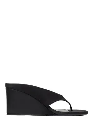 Alaïa Wedge Thong Heeled Sandals - Black
