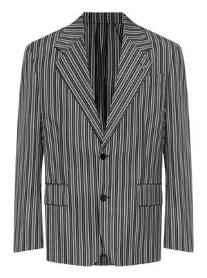 Versace Striped Pattern Tailored Blazer - Black