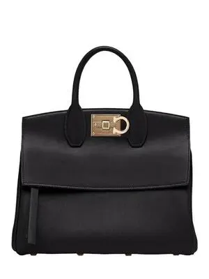 FERRAGAMO Gancini Lock Tote Bag - Black