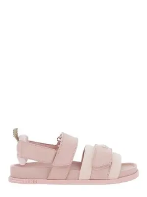 Fendi Nappa Leather Fabric Sandal - Nude
