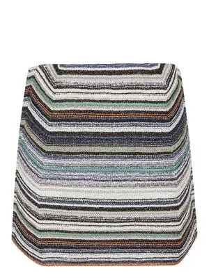 Missoni Metallic Striped Knitted Skirt - Gray