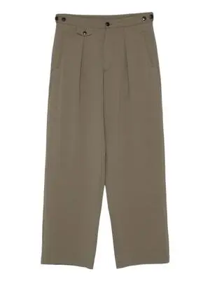 Emporio Armani Button Detailed Wide Leg Trousers - Brown