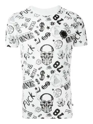 Philipp Plein Round-necked Logo T-shirt - White