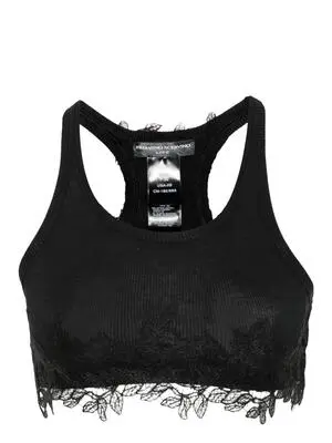 Ermanno Scervino Lace Cropped Top - Black