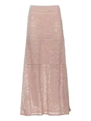 D.exterior Lace Maxi Skirt - Nude