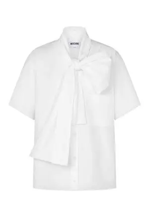 Moschino Bow Detail Short Sleeve Shirt - White