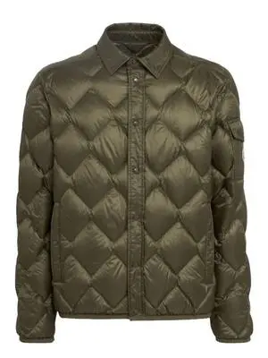 Moncler Quilted Nylon Down Shirt Jacket - Green
