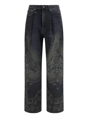 R13 Paisley Wide-leg Jeans - Black