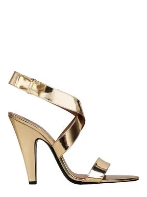 Alaïa Metallic Strappy High-heeled Sandals - Nude