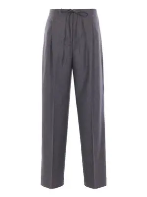 RÓHE Drawstring Pleated Trousers - Black