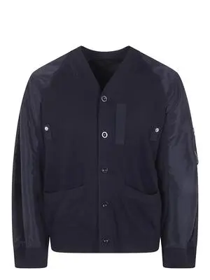 Sacai Zip Cotton Jacket - Black