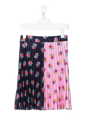 MSGM Floral Print Pleated Midi Skirt - Multicolor