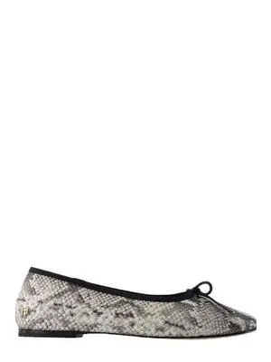 ANINE BING Jamie Embossed Ballerina Flats - Gray