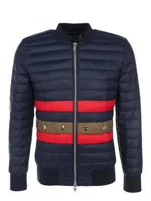 Iceberg Down Jacket With Striped Accents - Black