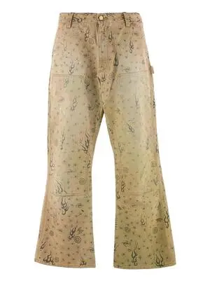 SAINT MXXXXXX Dr. Woo Graphic-print Trousers - Neutrals