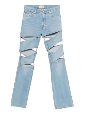 Coperni Cutout Belt Loop Jeans - Blue