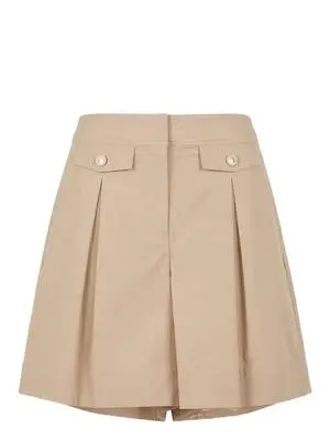 TWINSET Pleated Tailored Shorts - Nude