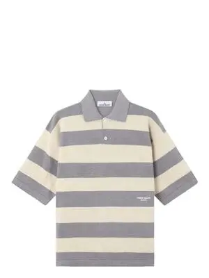 STONE ISLAND Stone Island Striped Knitted Polo Shirt