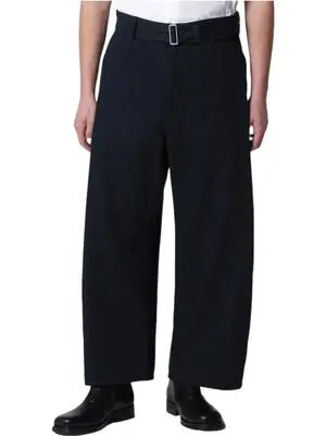 Studio Nicholson Belted Wide Leg Trousers - Indigo
