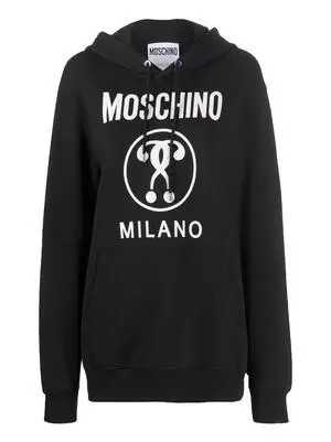 Moschino Print Hoodie - Black