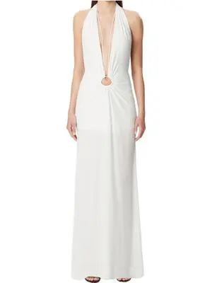 AMAZUIN Joele Halter Cut-out Maxi Dress - White