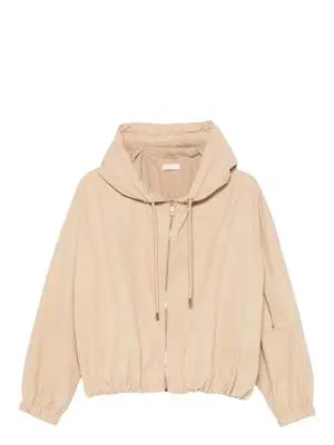 Liu Jo Drawstring Hooded Zip-up Jacket - Nude
