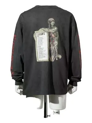 SAINT MXXXXXX Distressed Graphic Print Sweatshirt - Black