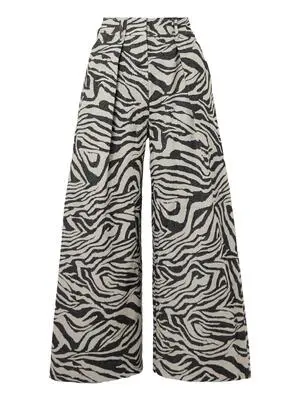 Ulla Johnson High-waisted Wide-leg Pants With Concealed Closure - Multicolor