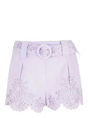 FARM RIO Farm Rio Richelieu Embroidered Belted Shorts