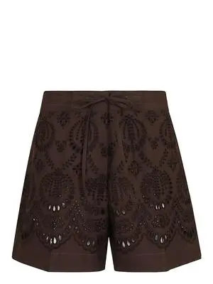 P.a.r.o.s.h Cannes Embroidered Shorts - Tan