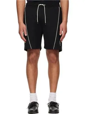 Hugo Boss Drawstring Shorts With Contrast Piping - Black