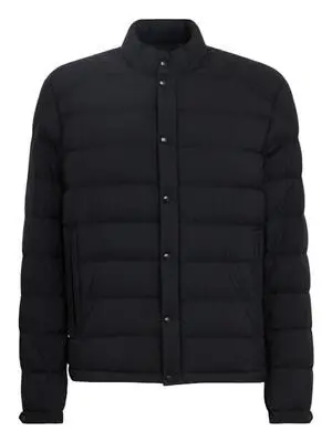 Moncler Quilted Down Jacket With Stand Collar - Black