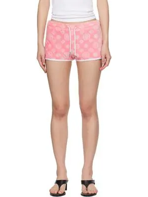 Casablanca Velour Monogram Shorts - Pink