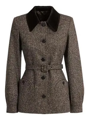 BLAZÉ MILANO Belted Wool Blend Jacket - Black