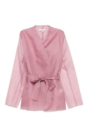 Antonelli Firenze Long Sleeve Tie Detailed Jacket - Pink